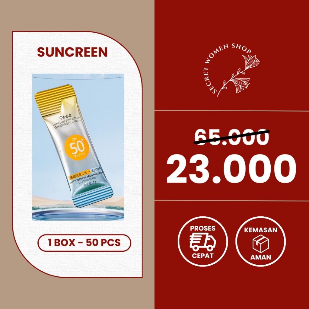 Jual WHSA Sunscreen Sachet SPF 50+++ by SWS *FB-SSNO* | Shopee Indonesia