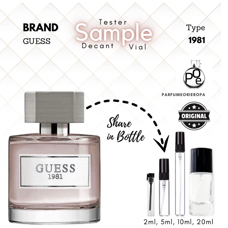 Jual Parfum Wanita Guess 1981 Original Sample decant tester vial ...