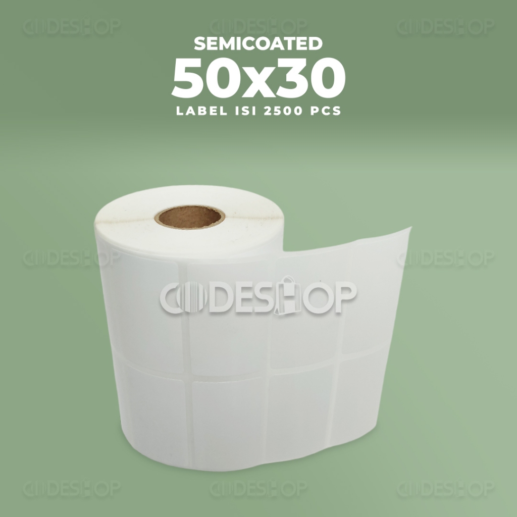 Jual Label Barcode 50 X 30 Kertas Label Semicoated 50x30 mm 2 Line isi ...