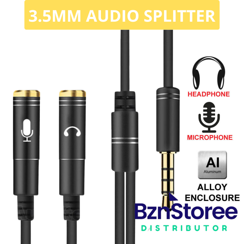 Jual Kabel Splitter Audio - Microphone Jack 3.5mm / Headphone Splitter ...