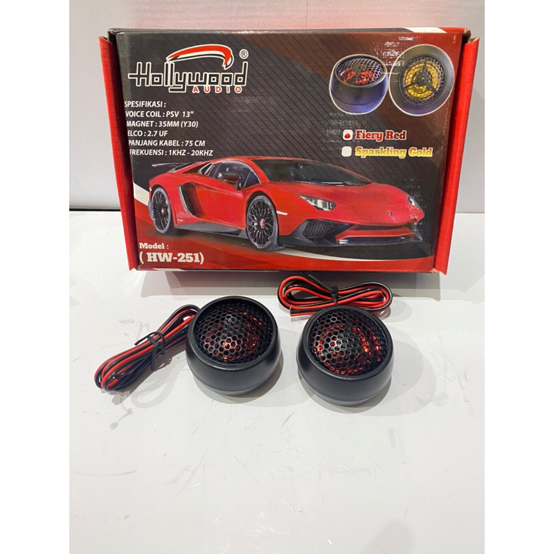 Jual tweeter speaker mobil hollywood HW-251 HW251 HW 251 tweter red ...