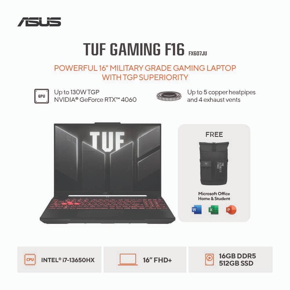 Jual Asus TUF Gaming F16 (FX607) FX607JU-I745J1M-O (13th Gen Intel ...