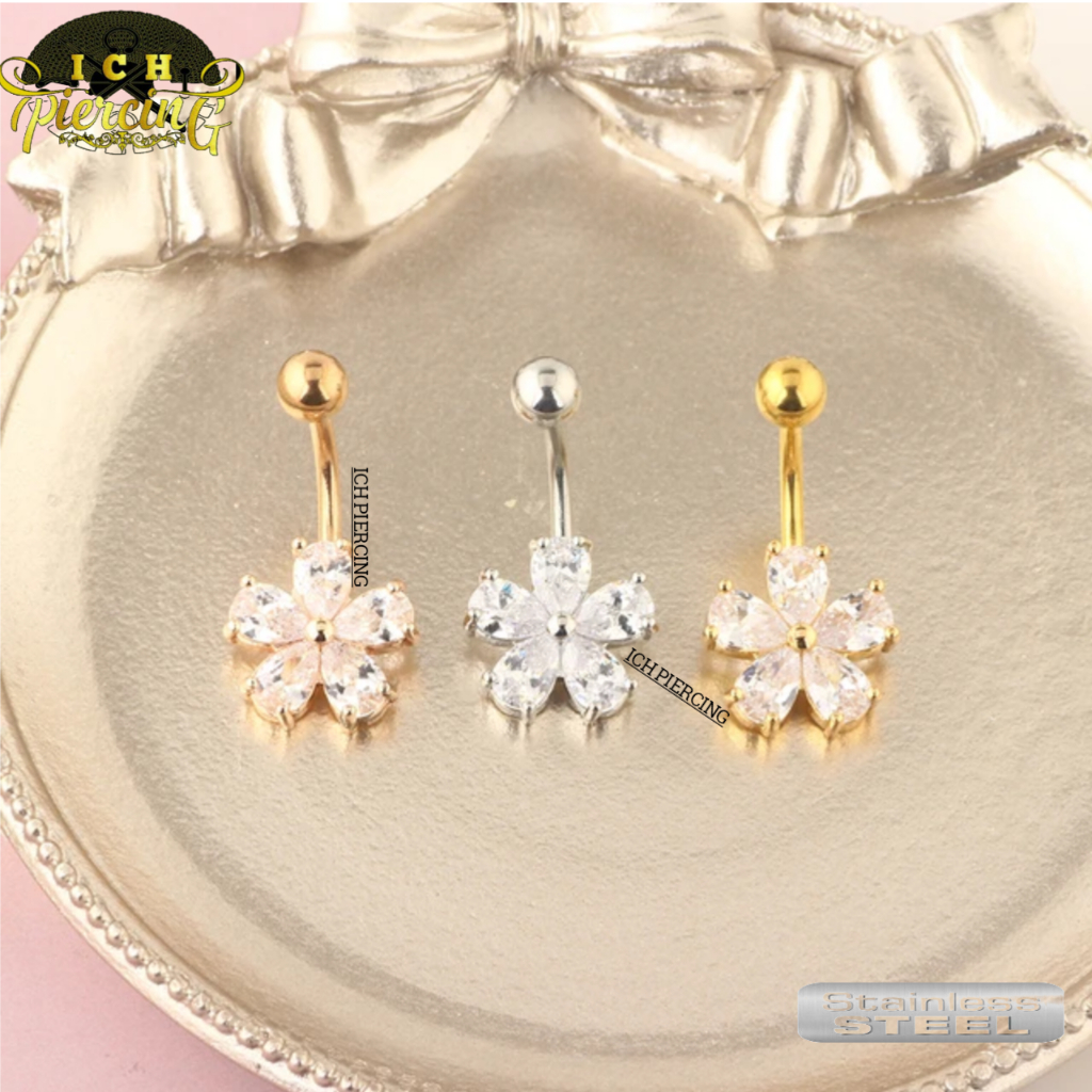 Jual ICH Anting Pusar Bentuk Bunga Stainless Stell / Belly Piercing ...