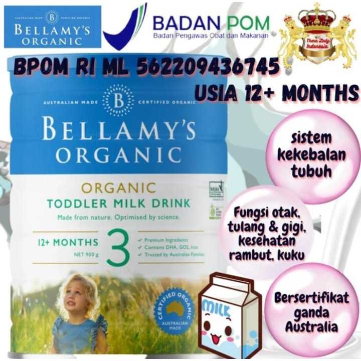 Jual Bellamy's Bellamys Organic Susu Formula Step 3 900 Gram (1-3 Tahun ...