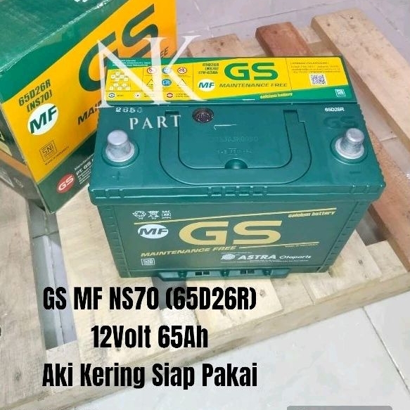 Jual Aki Mobil GS ASTRA NS70 65D26R MF 65Ah Original Accu Kering Siap Pakai | Shopee Indonesia
