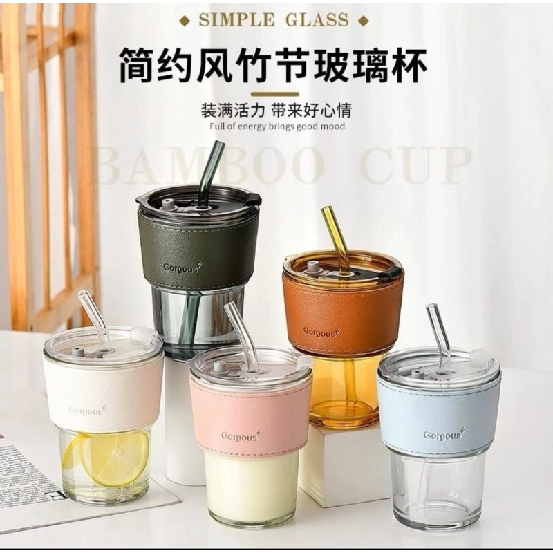 Jual Gelas Kaca Gorgous 400ml Gelas Kaca Korean Aesthetic Gelas Kaca ...