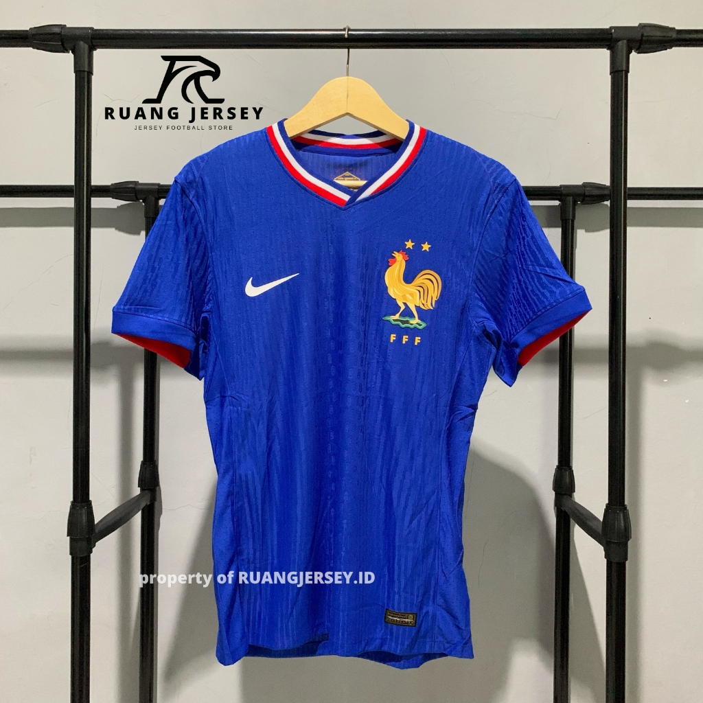 Jual Jersey Sepak Bola Prancis Home Euro 2024 player issue version Pria ...