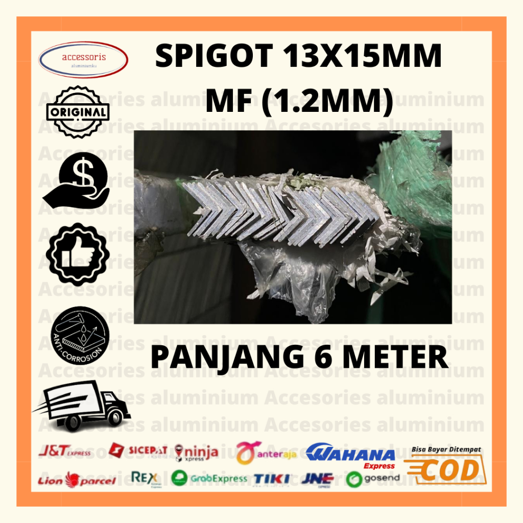 Jual SPIGOT 13 X 15MM MF (1.2MM) / ALUMINIUM / PANJANG 6 METER | Shopee ...