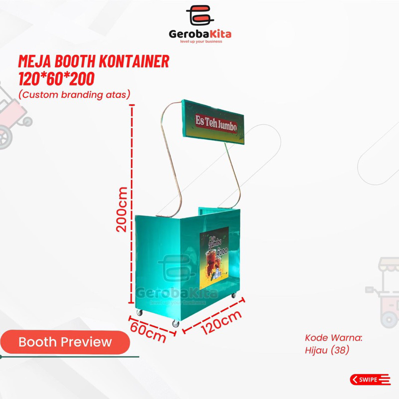 Jual Meja Booth Container 120x60x200 Besi Custom | Shopee Indonesia