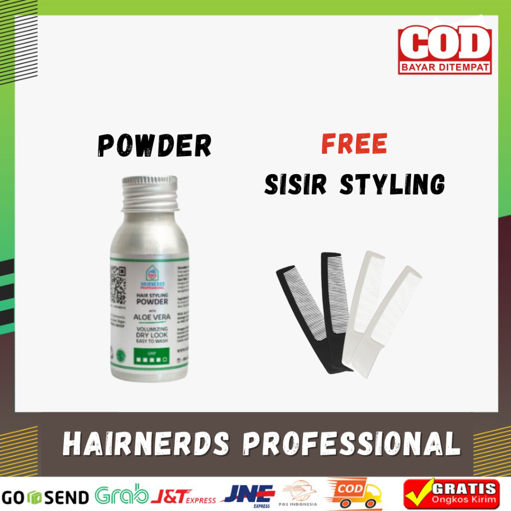 Jual HAIRNERDS PROFESSIONAL POWDER POMADE PASTE HAIRPRO WATERBASED ...