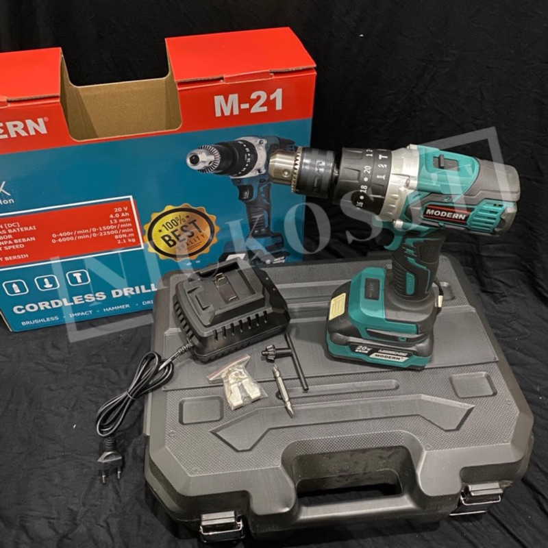 Jual Mesin Bor impact brushless motor 13mm buka baut CAS modern M17 M21 ...