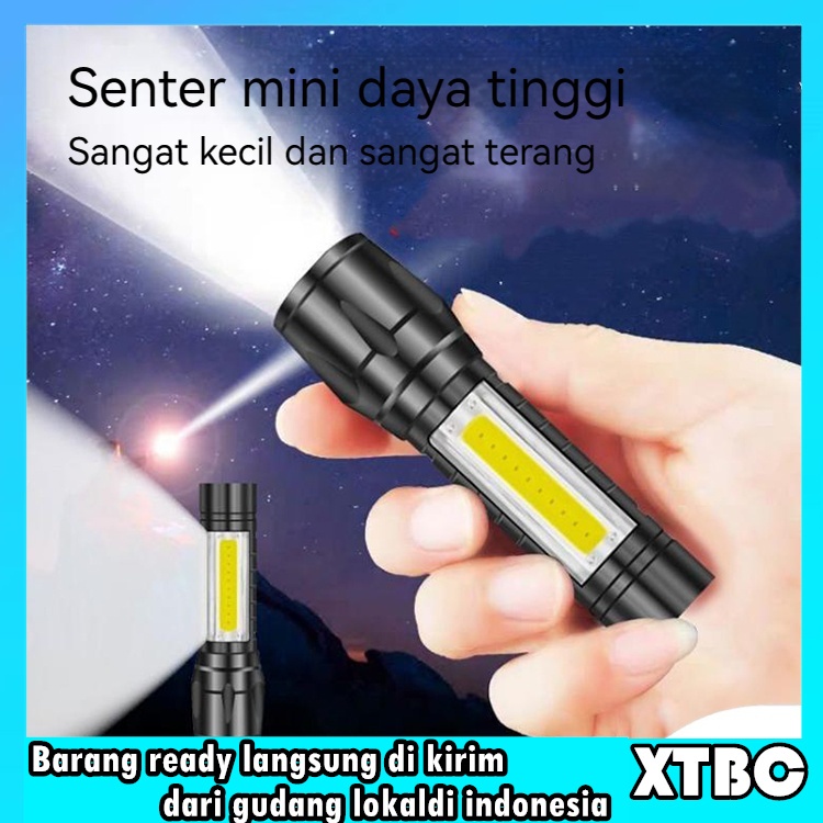 Jual XTBC Lampu Senter Mini Super Terang Flashlight Telescopic Zoom Mini Senter Lamp Recharger ...