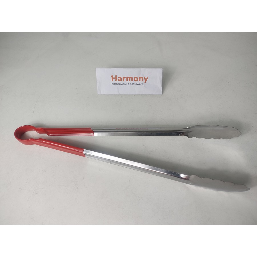 Jual Harmony Food Tong Gagang Merah 9" 12" 14" Capit Makanan Stainless ...