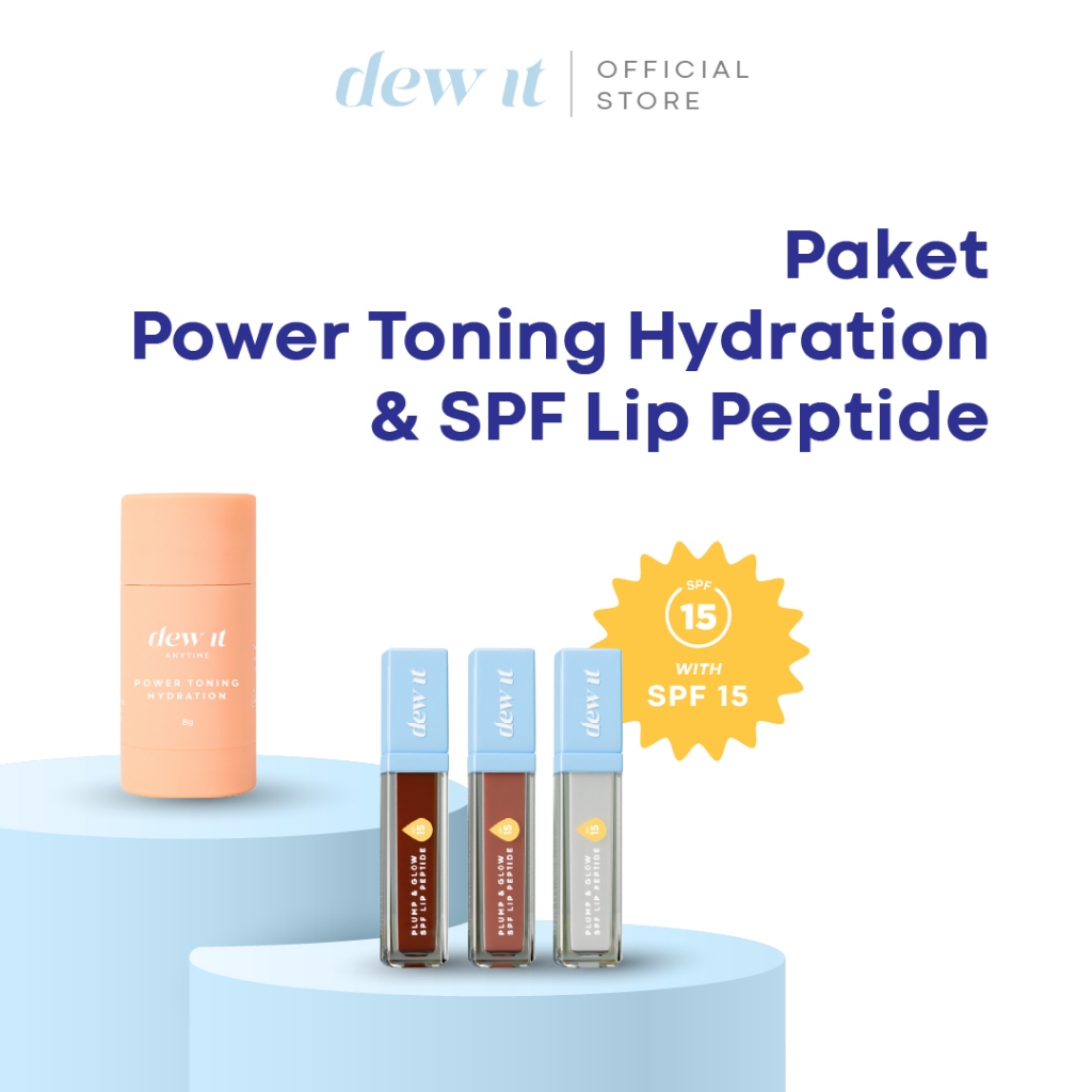 Jual Dew It Bundle Power Toning Hydration mini + SPF Lip Peptide ...