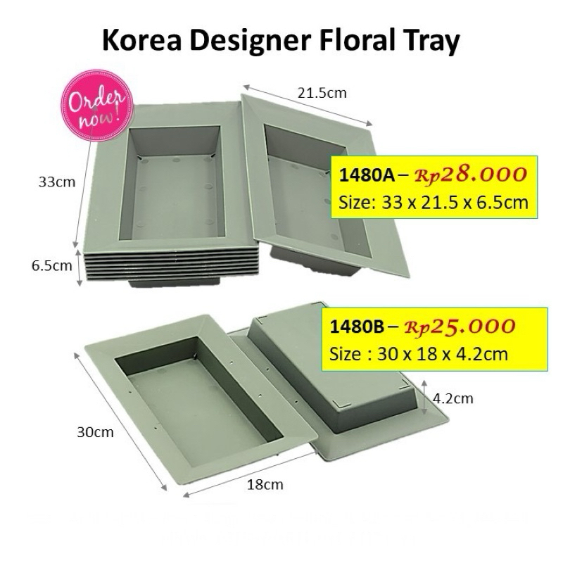 Jual Korea Designer Floral Tray Tatakan Rangkaian Bunga Meja Barang ...