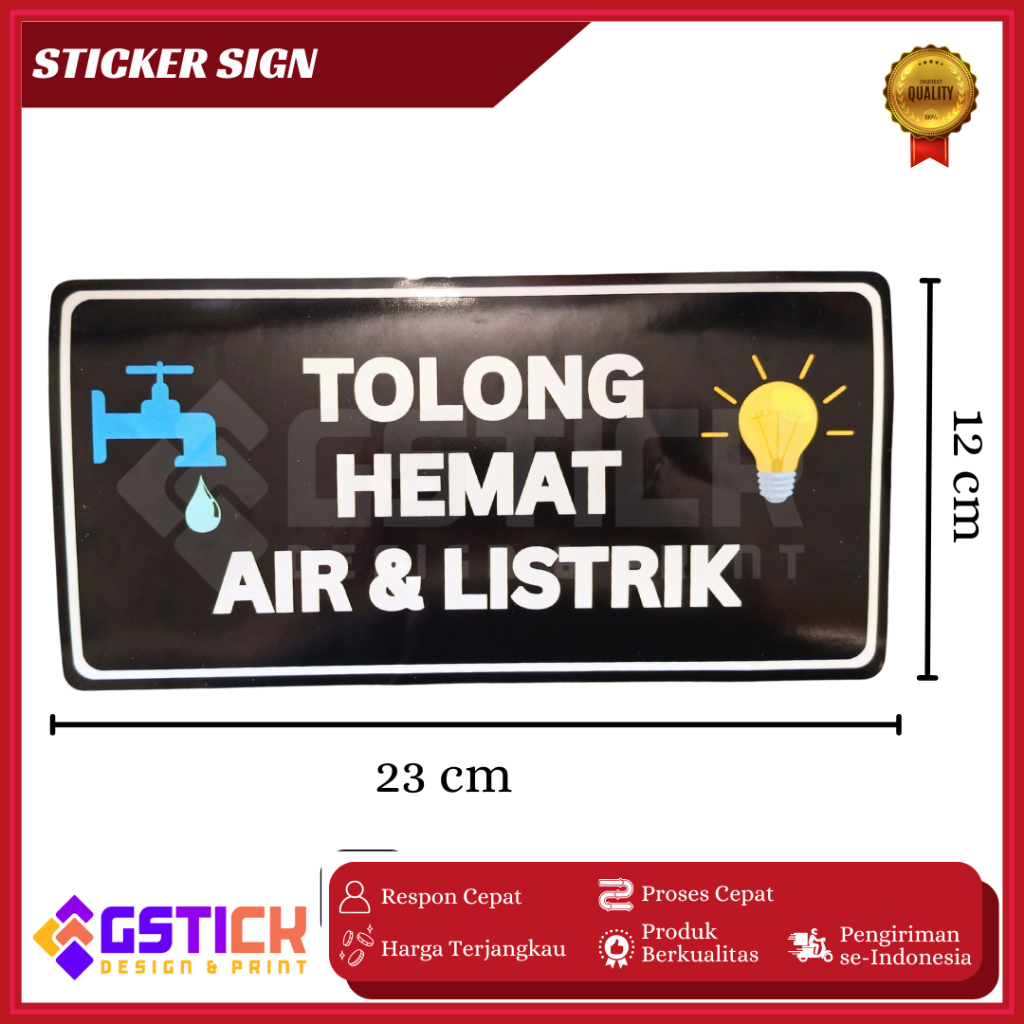 Jual STICKER SIGN CUSTOM 23 x 12 CM | Shopee Indonesia