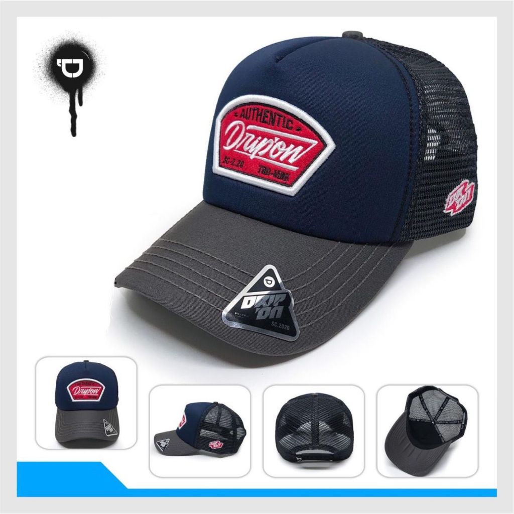 Jual DRIP'ON TOPI TRUCKER HAT CAPS TRIANGLE TOPI PRIA JARING GREY ...