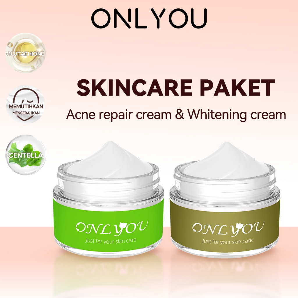 Jual ONLYOU skincare PAKET Whitening moisturizer cream wajah 30G & Pure ...