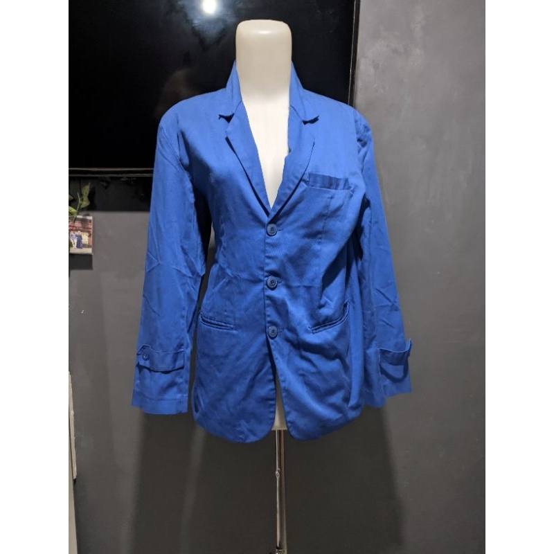 Jual Jas biru preloved almamater biru polos blazer termurah | Shopee ...