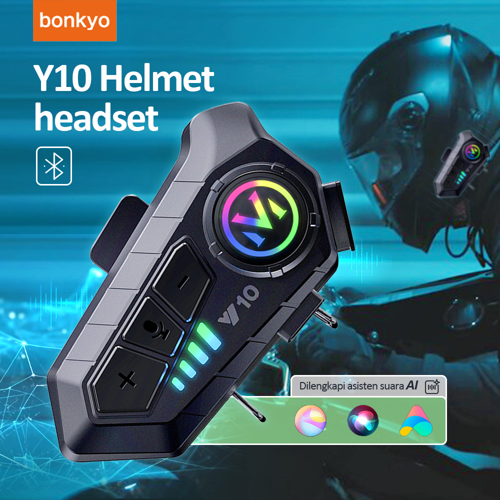 Jual Bonkyo Y10 intercom Helm Bluetooth headset tahan air peredam ...