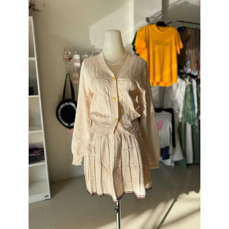 Jual Setelan knit korean style | setelan cardigan korea [ ready stock ...