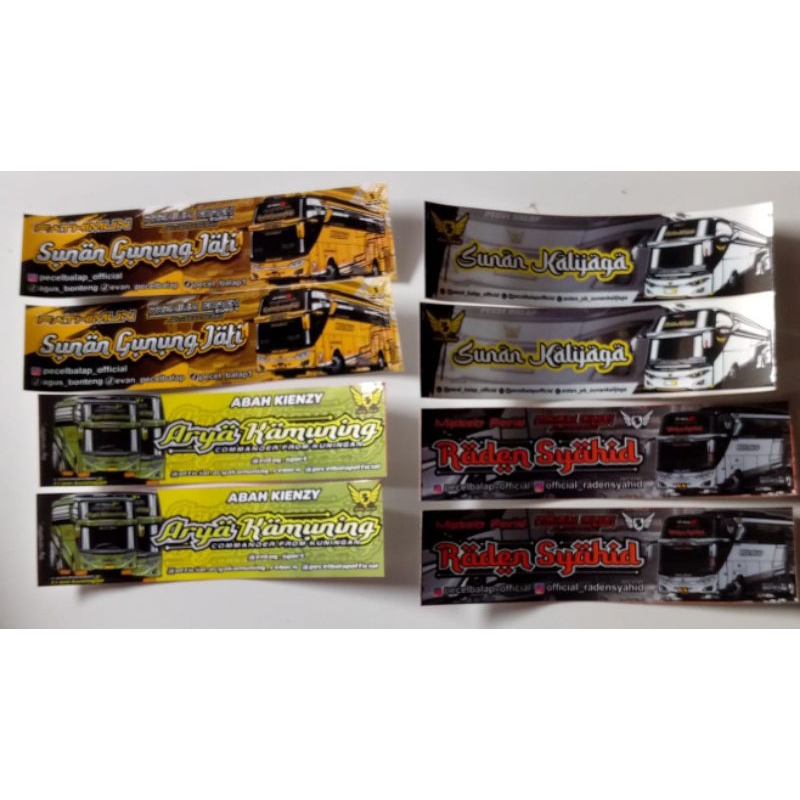 Jual stiker bus basuri arya kemuning, sunan kalijaga, raden said, pecel ...