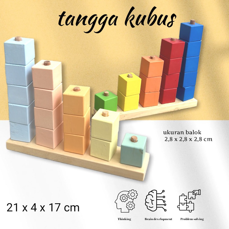 Jual TANGGA KUBUS mainan edukasi edukatif sensory montessori toys ...