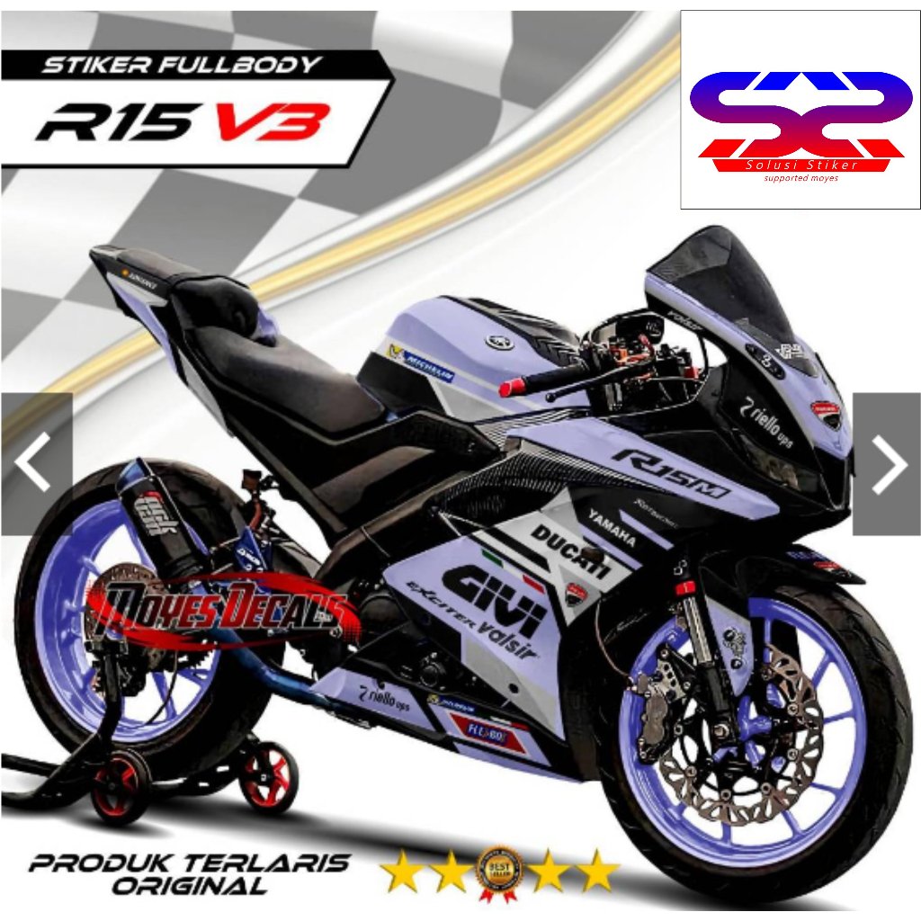 Jual Stiker Decal Motor Yamaha R15 V3 Variasi Fullbody Desaind Kece ...
