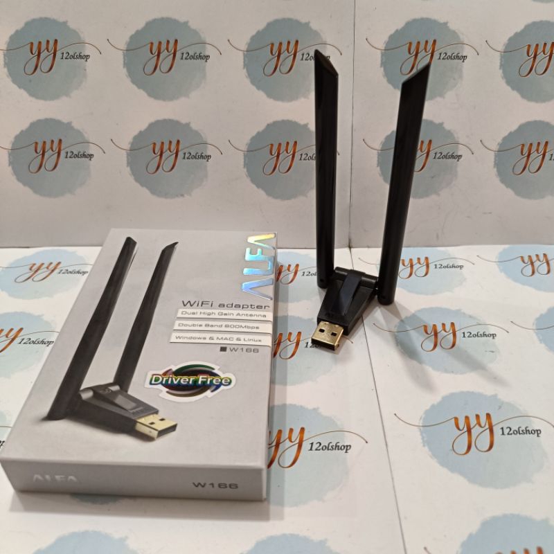Jual ALFA USB WIFI ADAPTER 2ANTENA W166 | Shopee Indonesia
