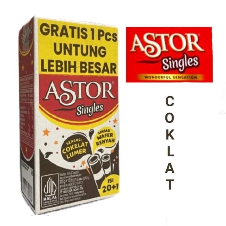Jual Astor Singles Wafer Coklat / Astor Stik Double Chocolate / Astor ...
