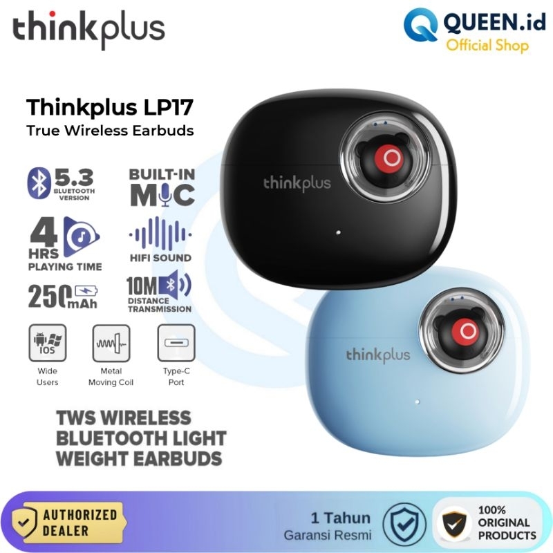 Jual ThinkPlus LP17 TWS True Wireless Earbuds Headset Bluetooth 5.3 ...
