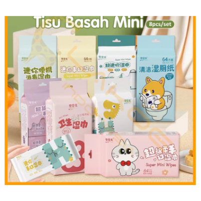 Jual [ECER SATUAN] TISU BASAH MINI WET TISSUE TRAVEL PRAKTIS KECIL SATU ...