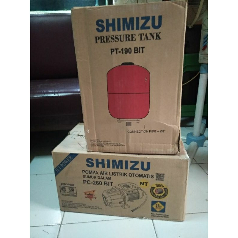 Jual Pompa air otomatis Shimizu PC-260 BIT + Shimizu Pressure Tank PT-190 BIT | Shopee Indonesia