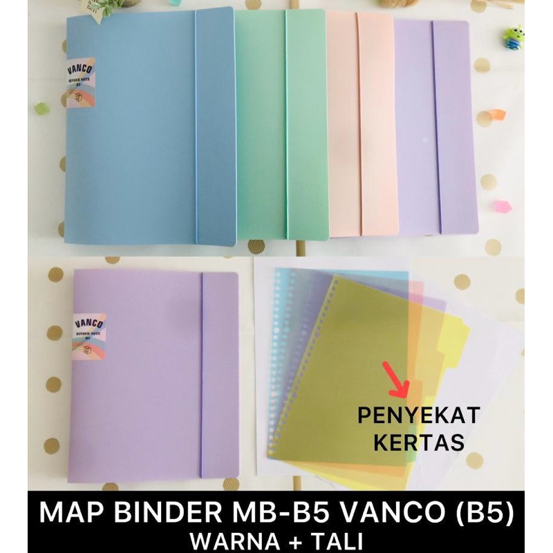 Jual BINDER NOTE B5 Map Binder Mb-B5 Vanco Warna+Tali | Shopee Indonesia