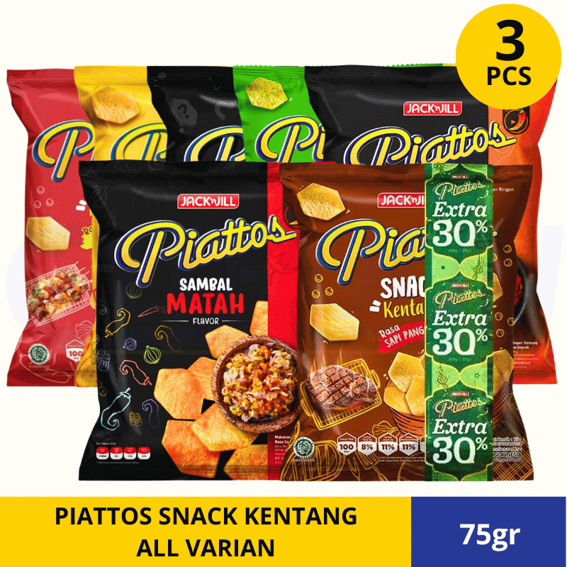 Jual ISI 3pc PIATTOS SNACK KENTANG 75gr (ALL VARIAN) | Shopee Indonesia