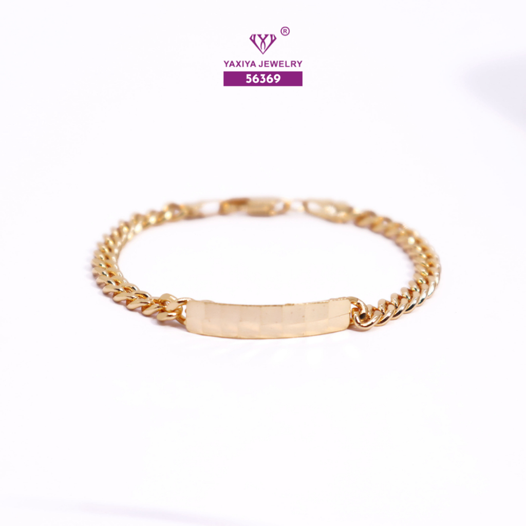 Jual Yaxiya Gelang Rantai Plat Anak Perhiasan Lapis Emas 18K 097 ...