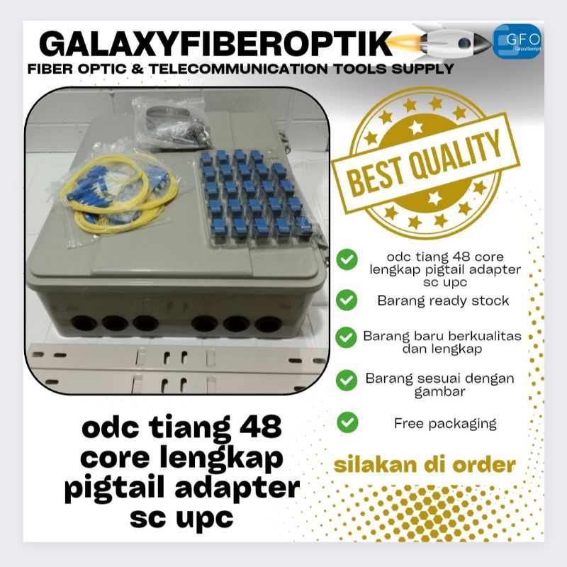 Jual odc tiang 48 core lengkap pigtail adapter sc upc / odc tiang 48 ...