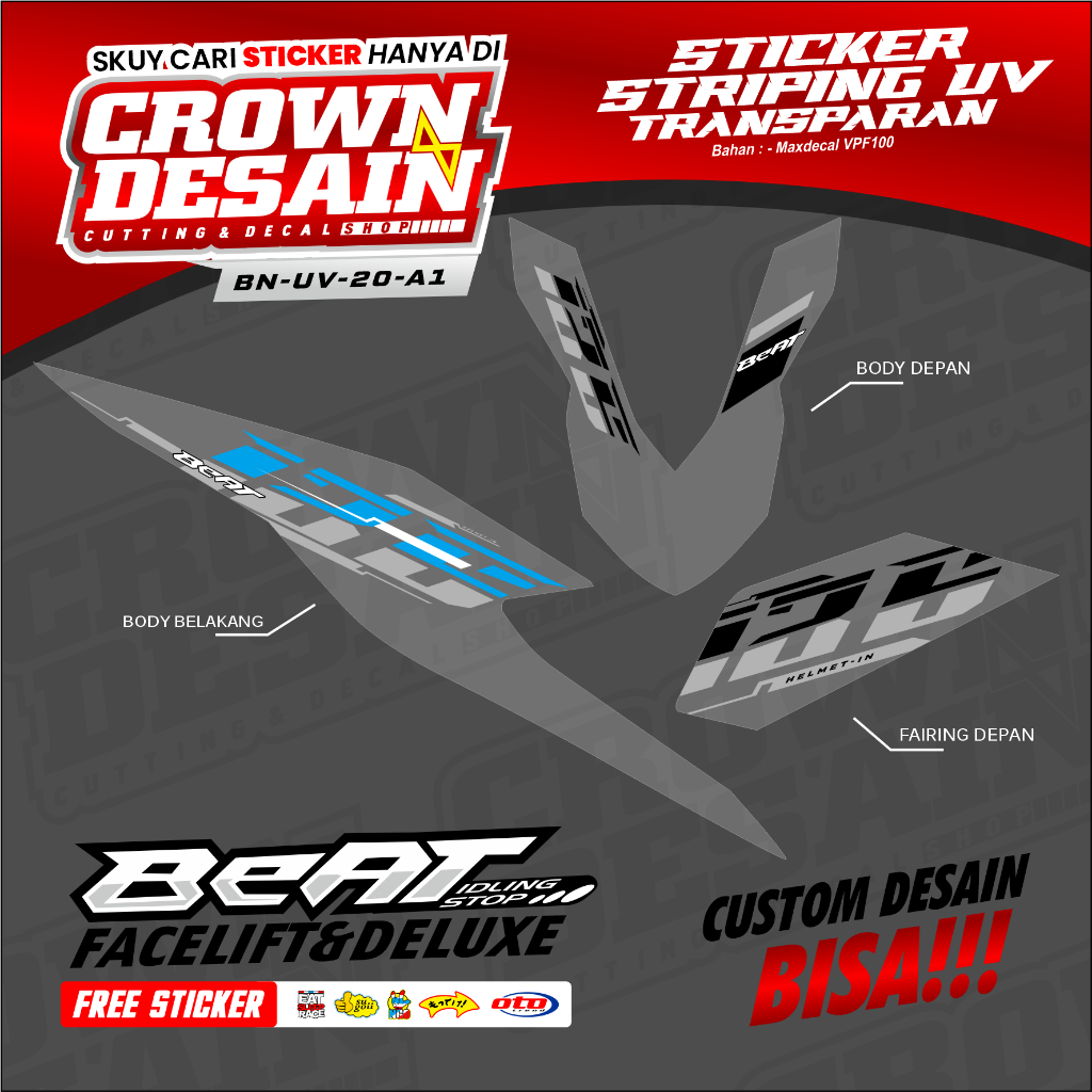 Jual Stiker Striping Beat New Deluxe Motif Vietnam CC / Striping UV ...