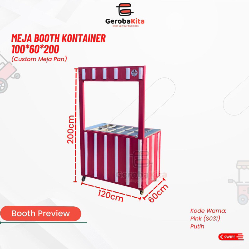 Jual Meja Booth Container 100x60x200 (Custom Meja Pan) | Shopee Indonesia