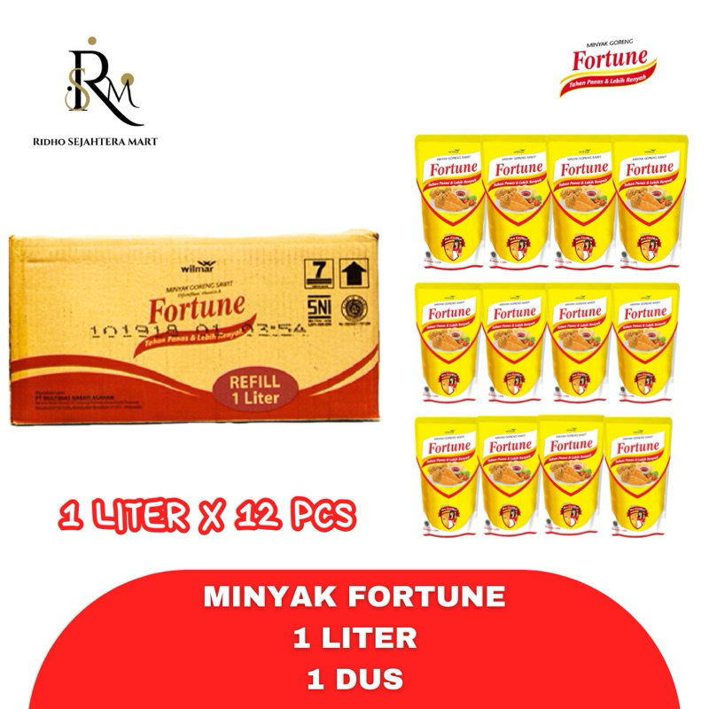 Jual FORTUNE 1 LITER 1 DUS / MINYAK GORENG FORTUNE 1 LITER 1 DUS ...