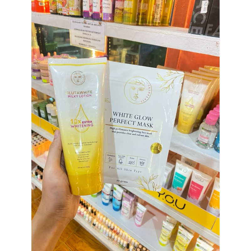 Jual WHITE GLOW perfect mask by skinflair/gluta white milk lotion ...