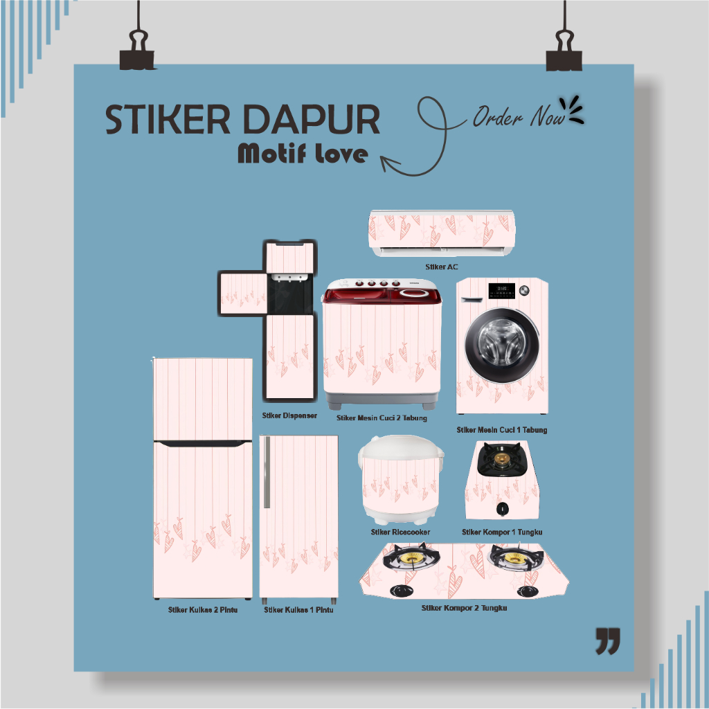 Jual Stiker Sticker Kulkas, Kompor, AC, Mesin Cuci, Dispenser Motif ...