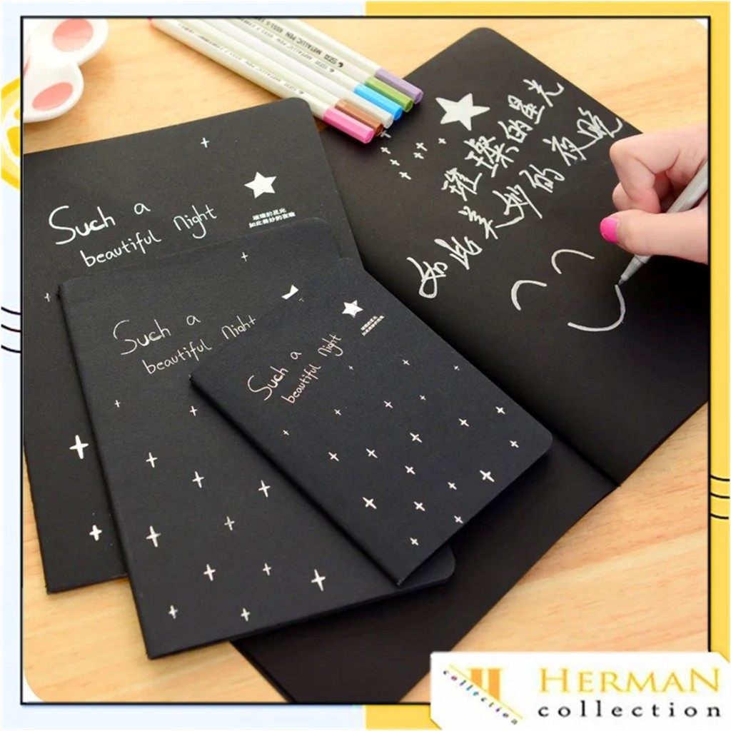 Jual HC Buku Tulis Warna Hitam Isi 28 Lembar Buku Catatan Kertas Hitam ...