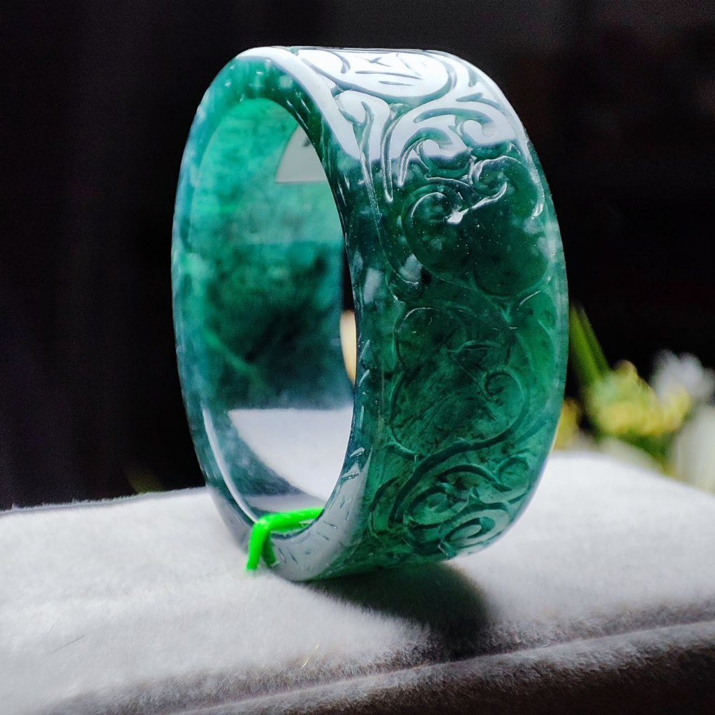 Jual CINCIN BATU GIOK UKIR JUMBO ASLI BURMA NATURAL JADEITE JADE TYPE A ...