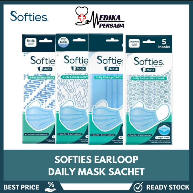 Jual Medika Persada - Softies Daily Mask Polos Japanese Batik 6 Sachet ...