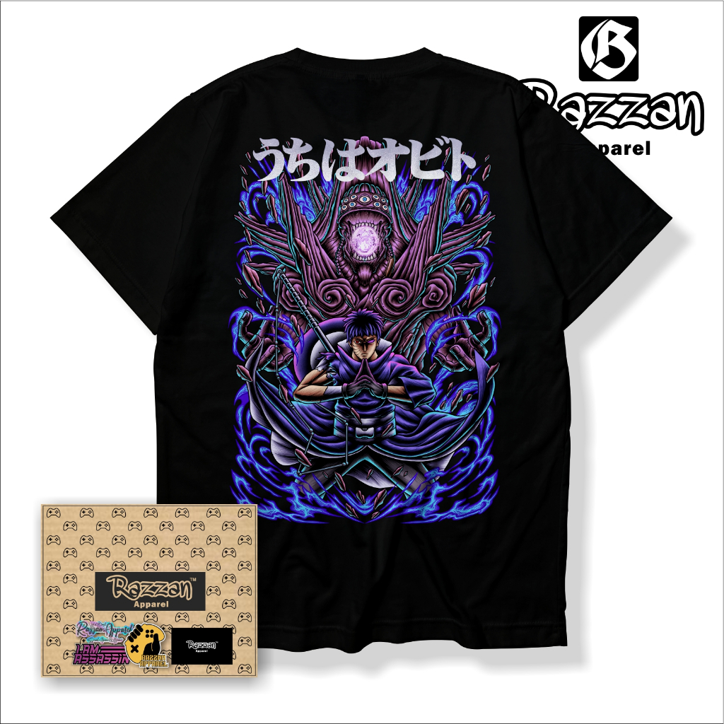 Jual Razzan T-shirt kaos uchiha obito x gedomazo baju anime naruto ...