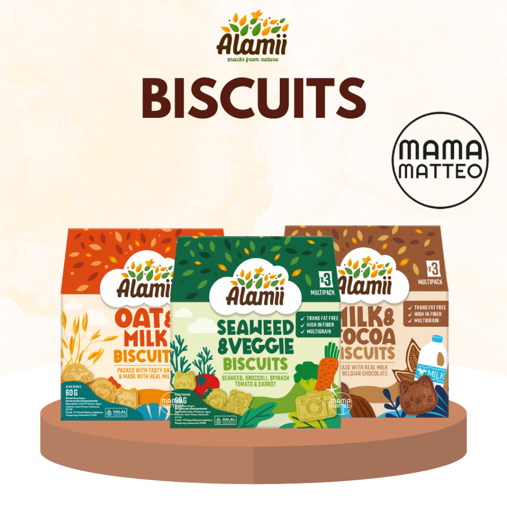 Jual ALAMII Multigrain Biscuits 60gr / Oat & Milk / Seaweed & Veggie ...