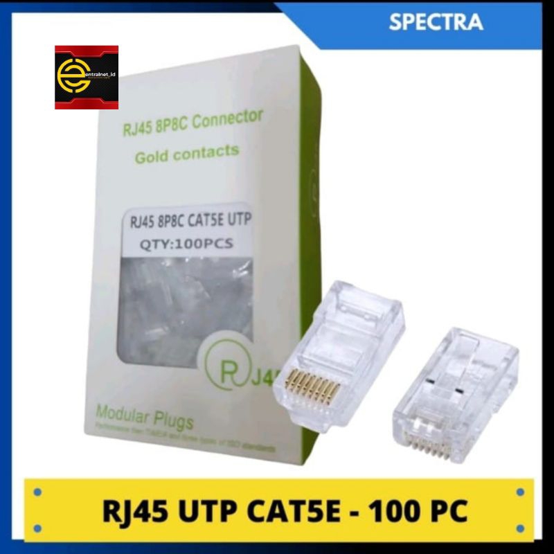 Jual KONEKTOR RJ45 CAT 5 /CAT 6 UTP SPECTRA ISI 100PCS - CENTRAL NET ...
