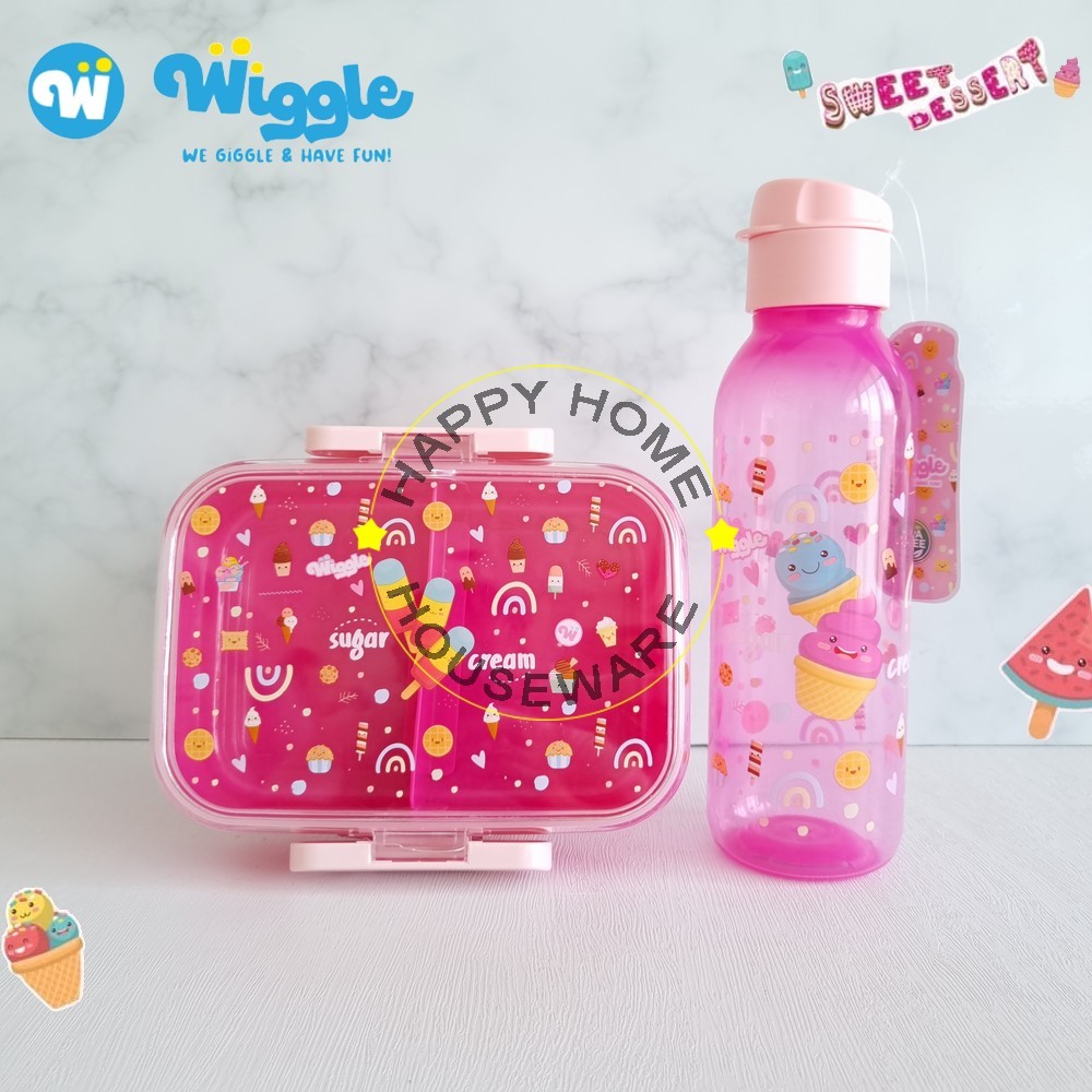 Jual WIGGLE Paket Kids School Pink Dessert Kotak Bekal 750ml & Botol Air Fliptop 530ml | Shopee ...