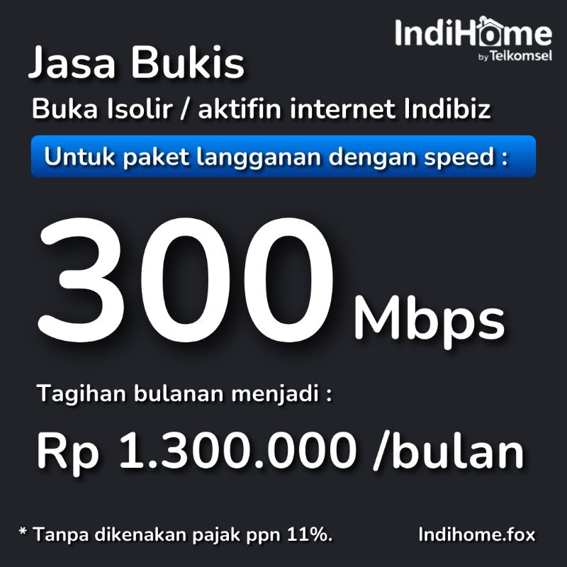 Jual Buka Isolir Wifi Indibiz | Speed 50 - 300 Mbps | Aktifkan Kembali ...